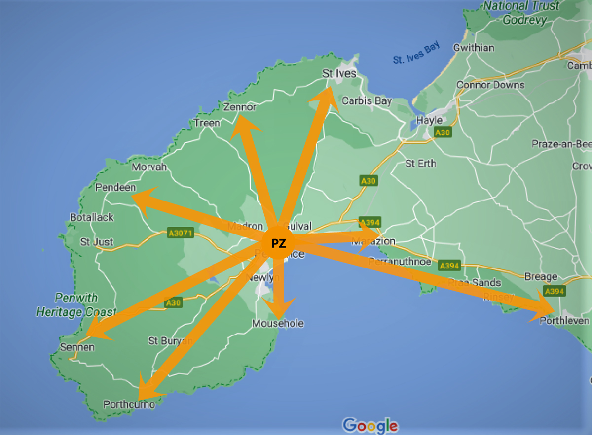 St Ives to Porthcurno Walk - 3 day Walking Holiday in Cornwall